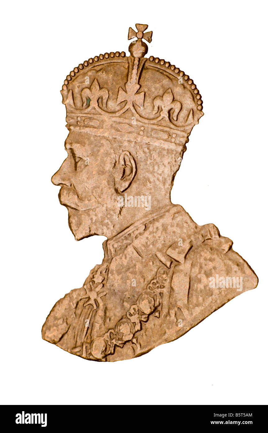 Profile Portrait of King George V from Jersey coin of 1931 Stock Photo ...