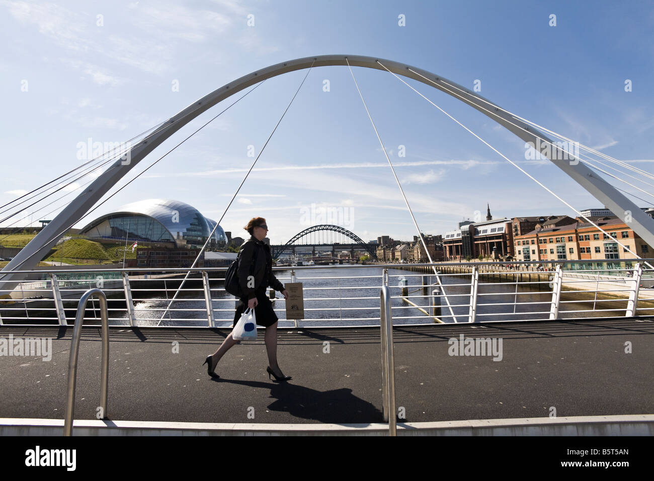 The Gateshead Millennium Bridge over the River Tyne, NewcastleGateshead ...