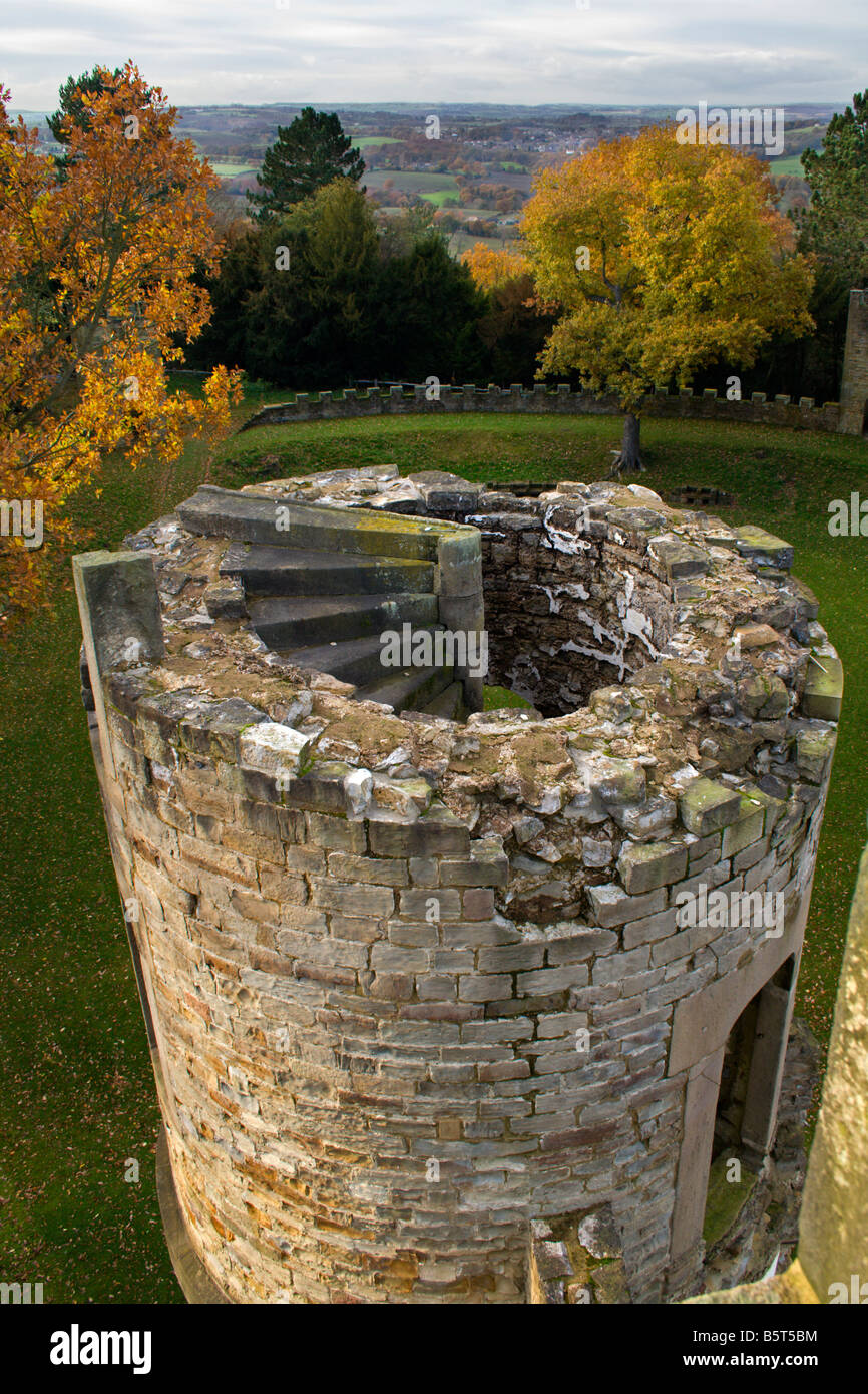 ruined tower of stainborough castle Stock Photo - Alamy