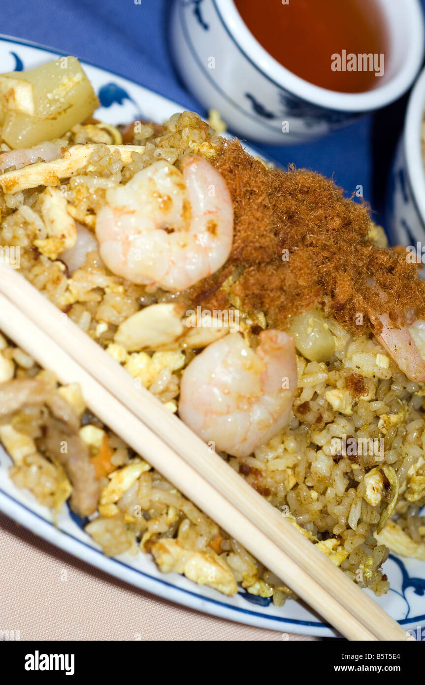 thai fried rice as cooked and served in restaurants with authentic ...