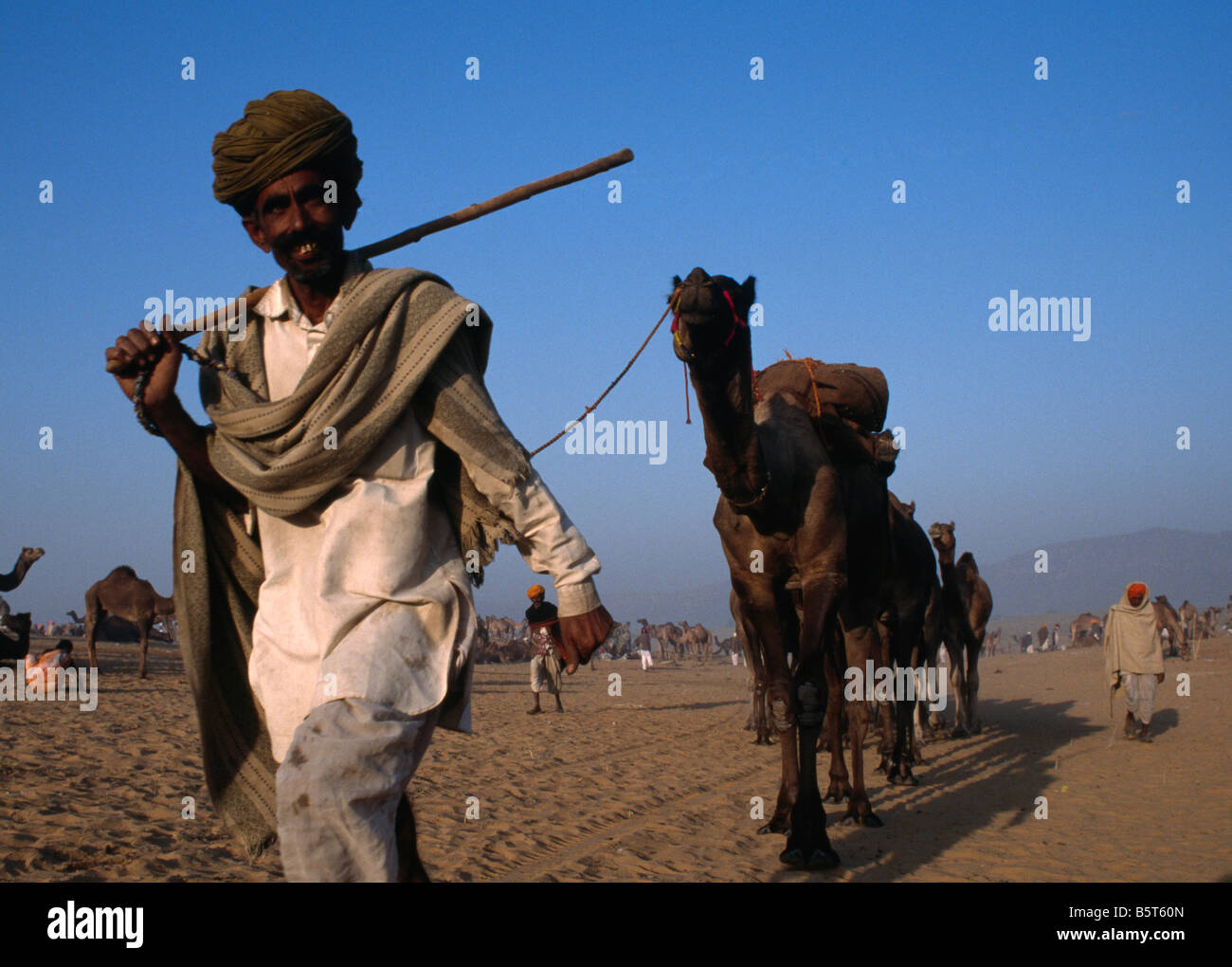 Camel trader at the Pushkar fair in India Stock Photo - Alamy