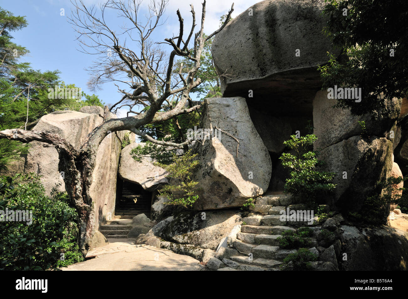 Kuguri-iwa (Duck-under Rock) and Fudo-iwa (Acala Rock) on the Mount ...