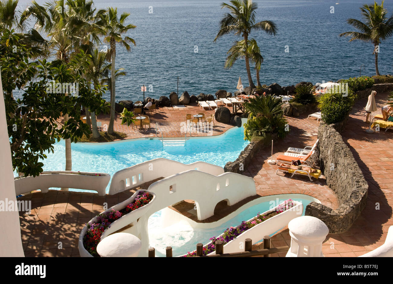 hotel swimming pool and terrace overlooking the sea Stock Photo - Alamy