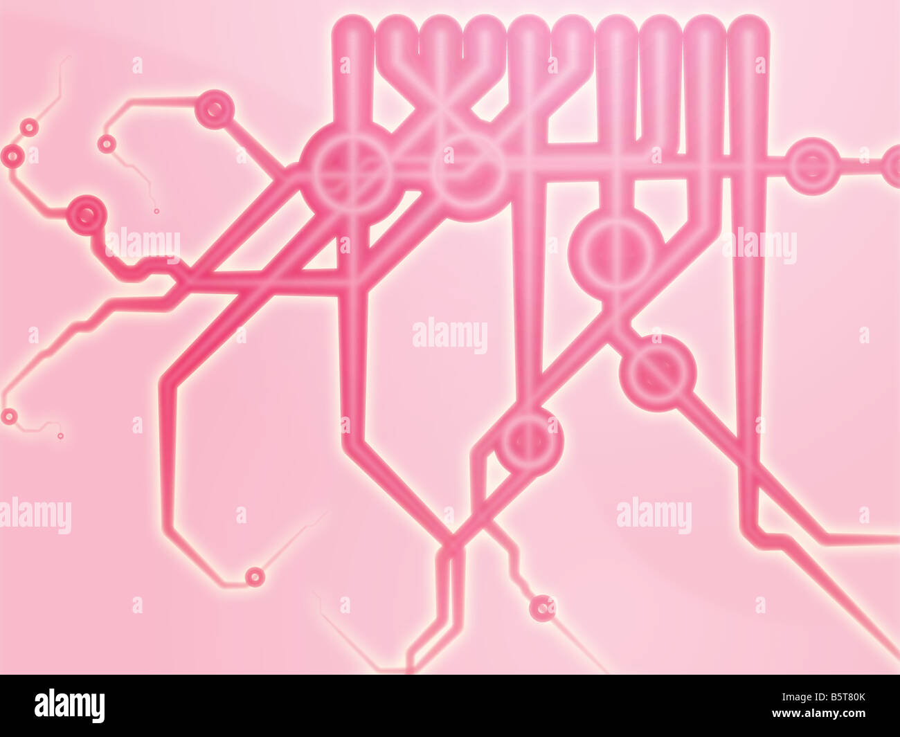 Abstract technical schematic diagram illustration with circuitry and ...
