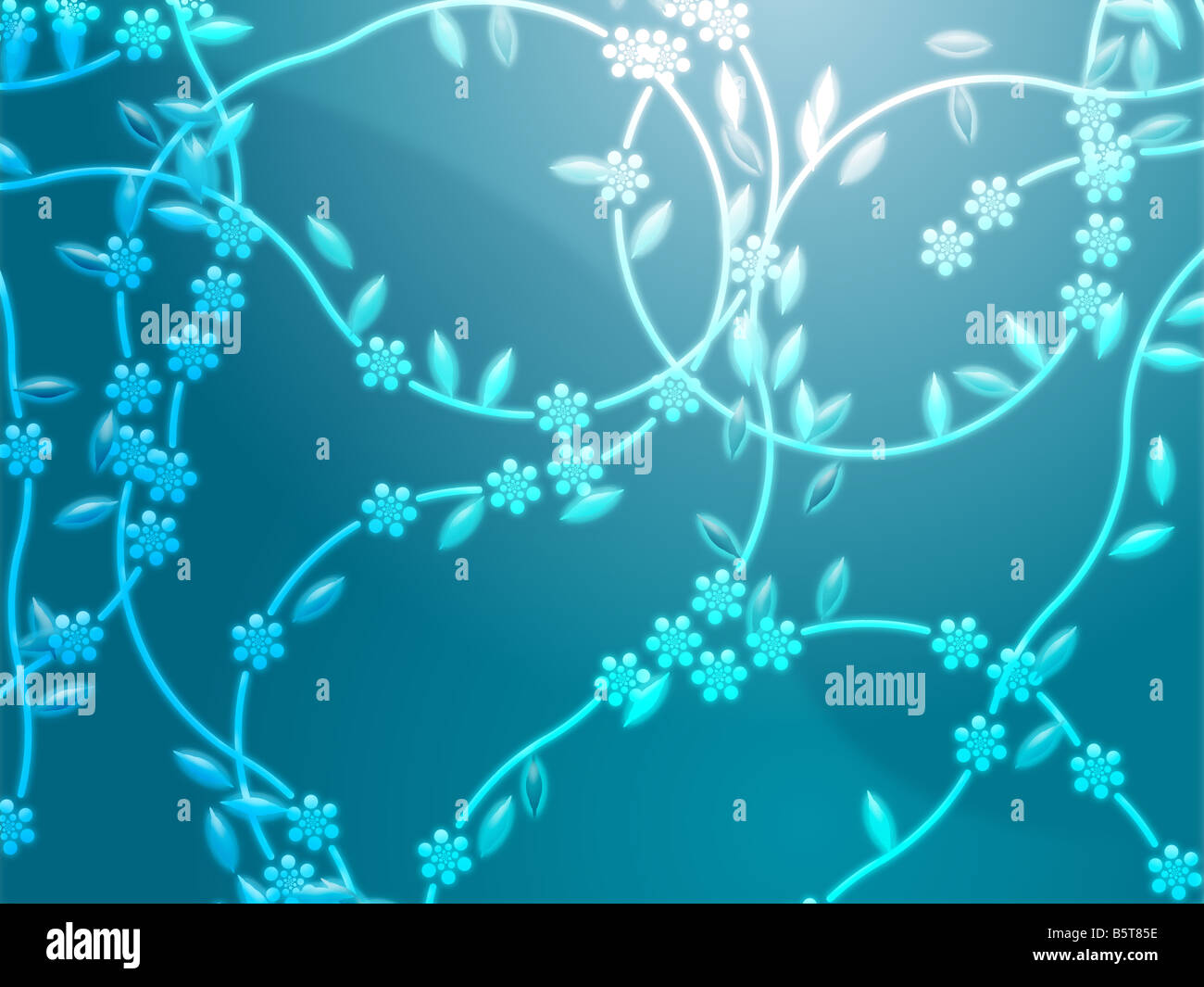 Floral nature themed design illustration with leaves and blossoms Stock ...