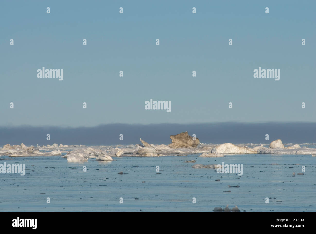 melting shorefast ice in the Beaufort Sea Arctic Ocean off the coast of ...