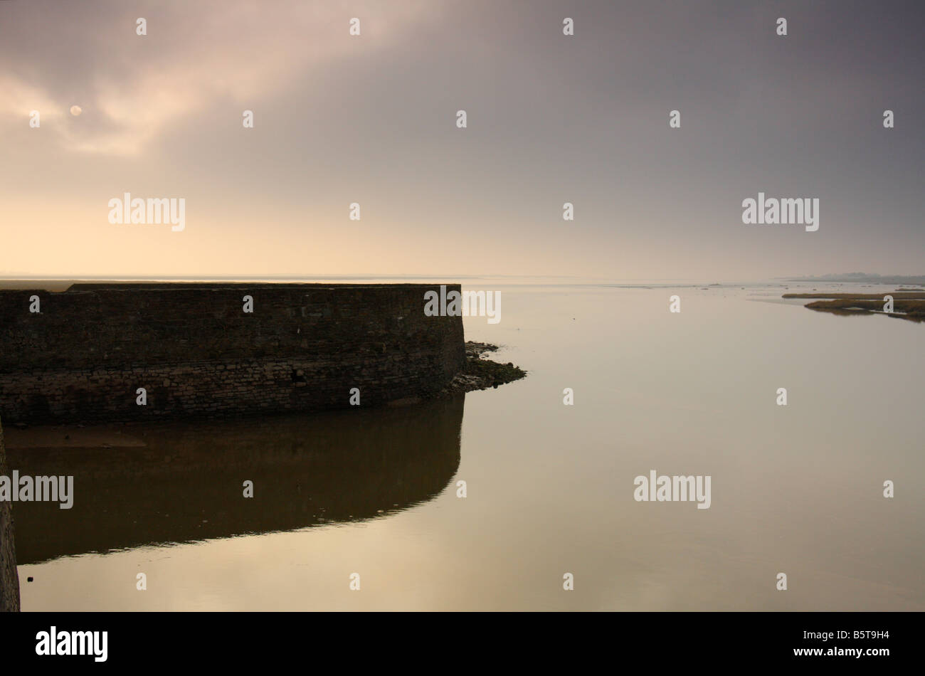 Sunset at Kidwelly Quay, where the River Gwendraeth flows into the ...