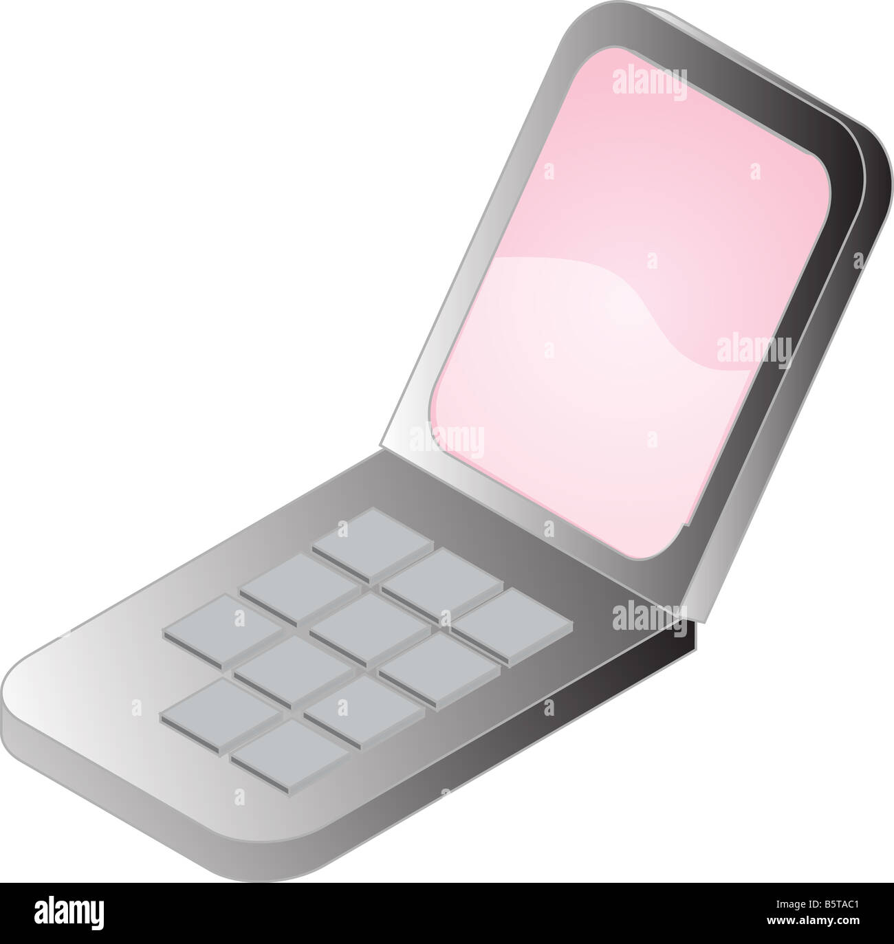 Clamshell mobile cellphone isometric style illustration Stock Photo - Alamy