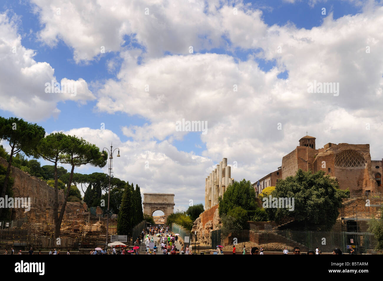 The Sacred Way to the Foruim from the Colisseum in Rome, Italy, Europe ...