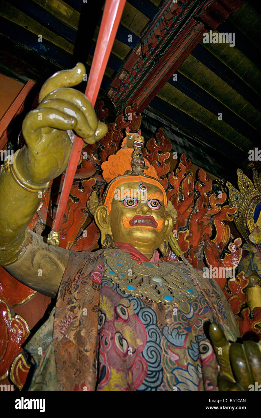 Gilded buddhist statue at Drepung, monastery, Lhasa, Tibet Stock Photo ...