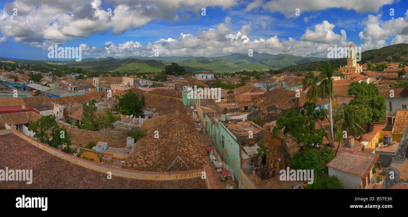 Panoramic view of Trinidad rooftops and skyline, Cuba Stock Photo - Alamy