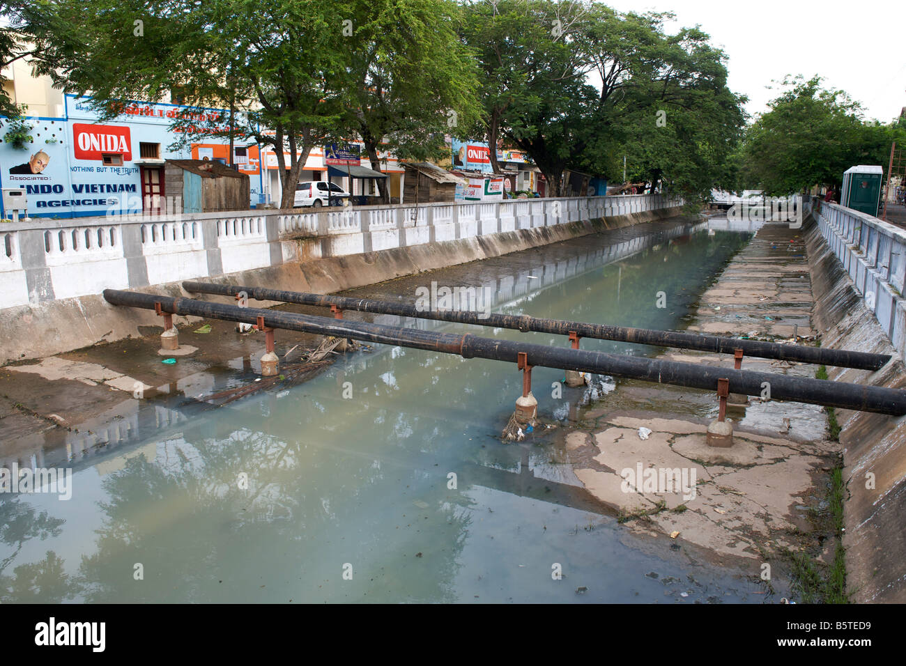 The canal in Pondicherry India Stock Photo - Alamy