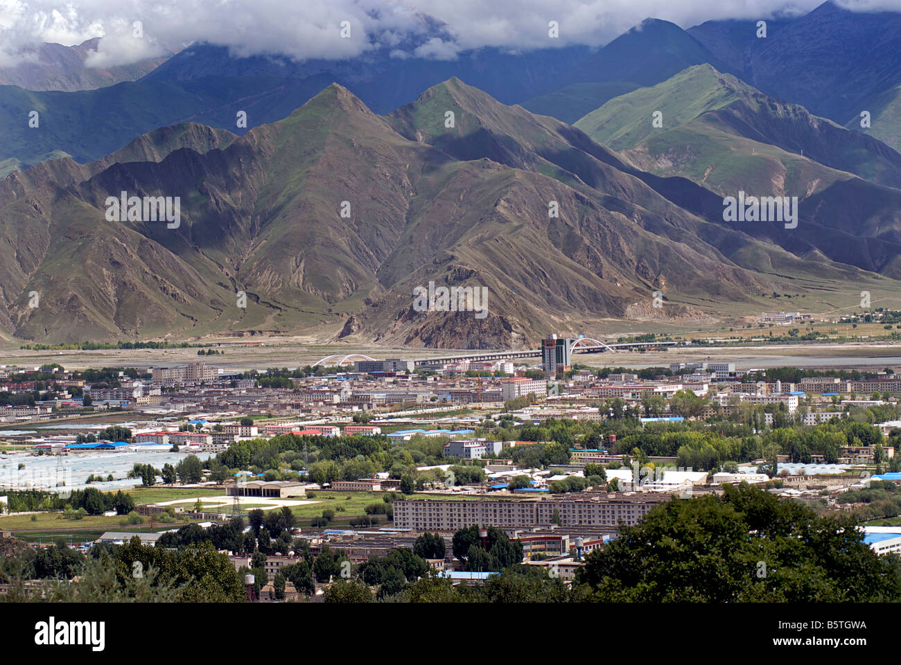 View of Lhasa from Drepung Monastery, Tibet Stock Photo - Alamy