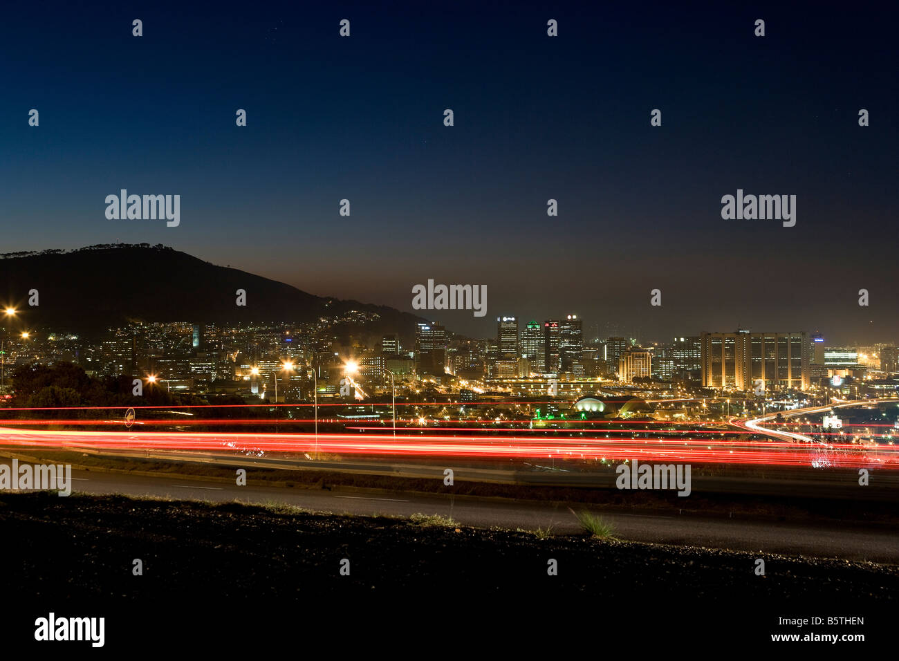South Africa Cape Town night view of the city Stock Photo - Alamy