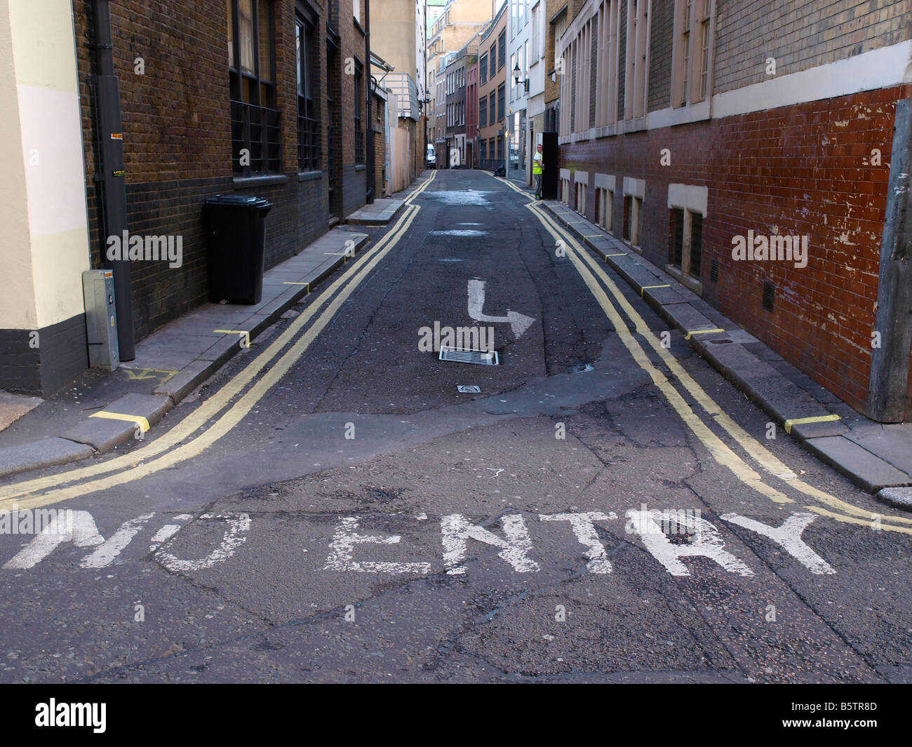 One way street with NO ENTRY painted on the road way Stock Photo - Alamy