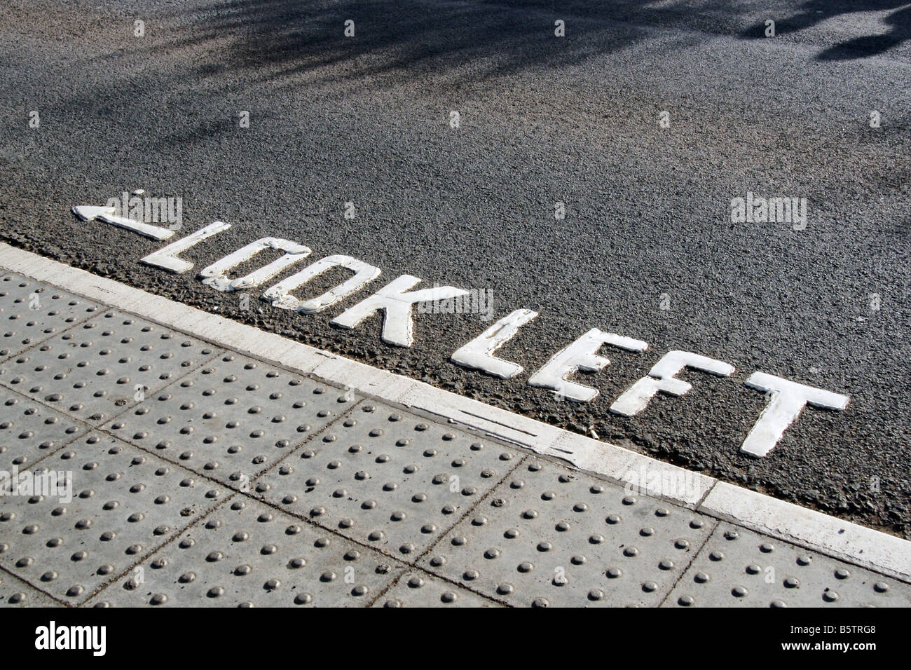 Painted road pedestrian sign hi-res stock photography and images - Alamy