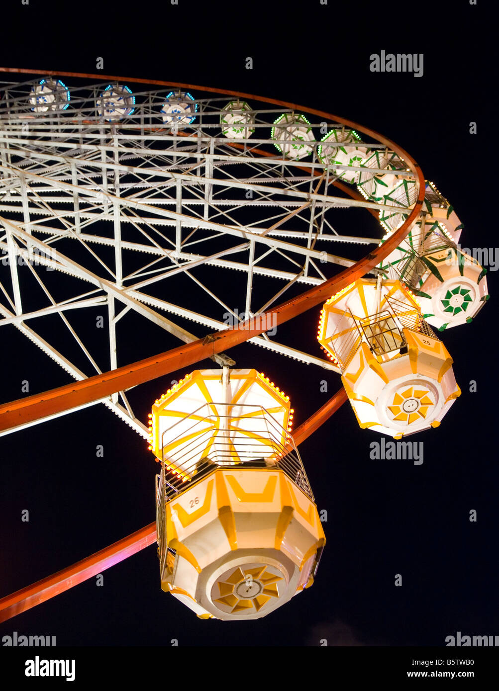 Looking up at the Giant Big Wheel at the Goose Fair in Nottingham ...