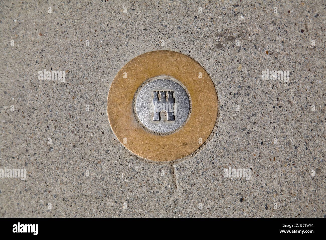 Newcastle upon Tyne emblem set into the pavement, Tyneside, England ...