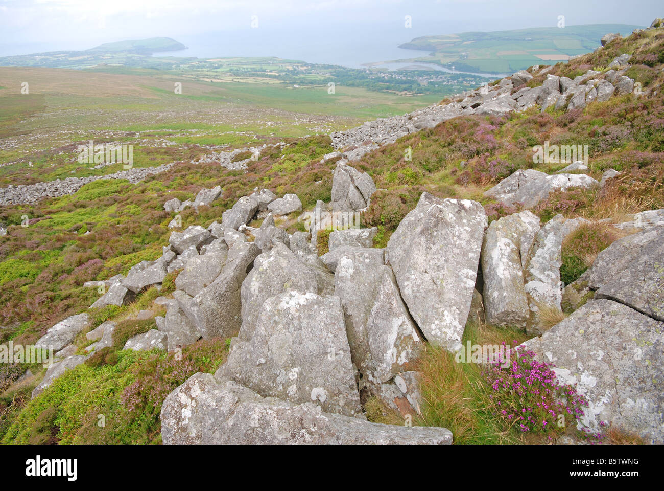 On top of the Preseli mountains over looking Pembrokeshire coast and ...
