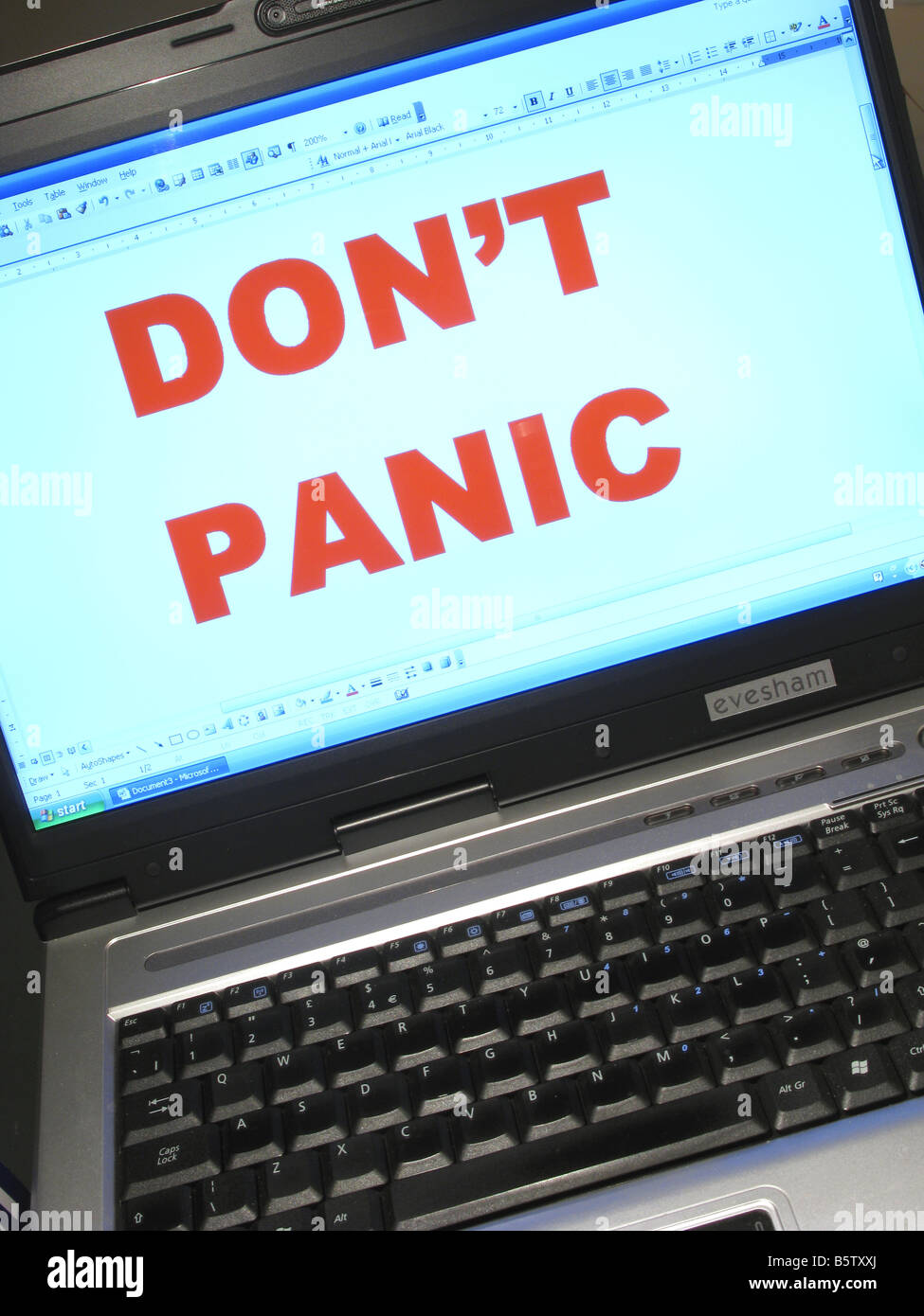 Computer says Don't panic Stock Photo - Alamy