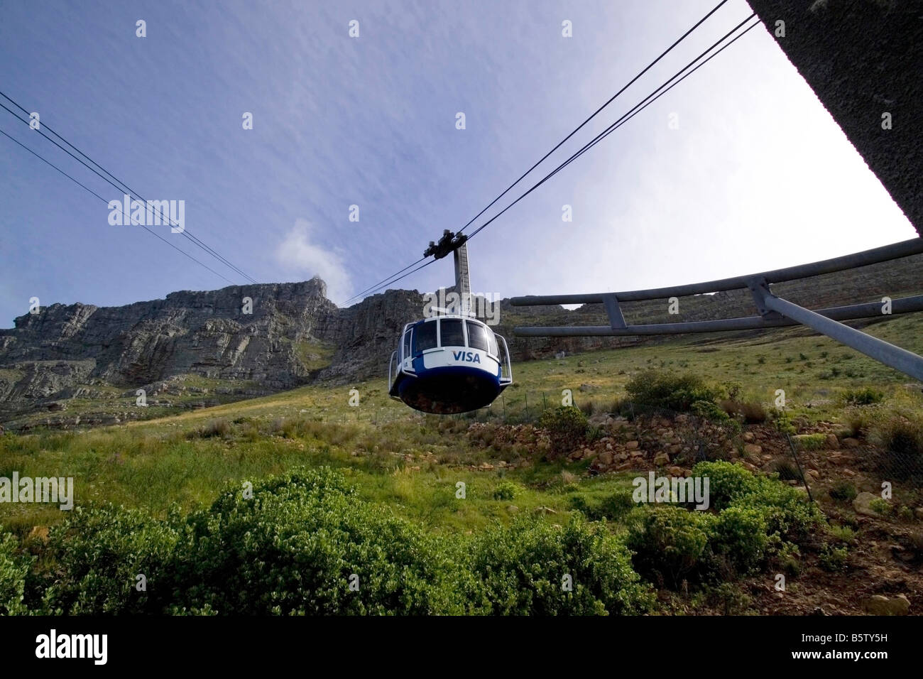 Cableway to Table Mountain Cape Town South Africa Africa Stock Photo ...