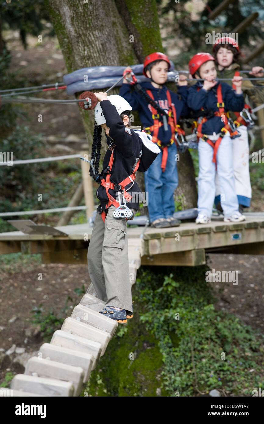 Val di Vara tree adventure Localitï¿½ Giandriale Ligury Italy Stock ...