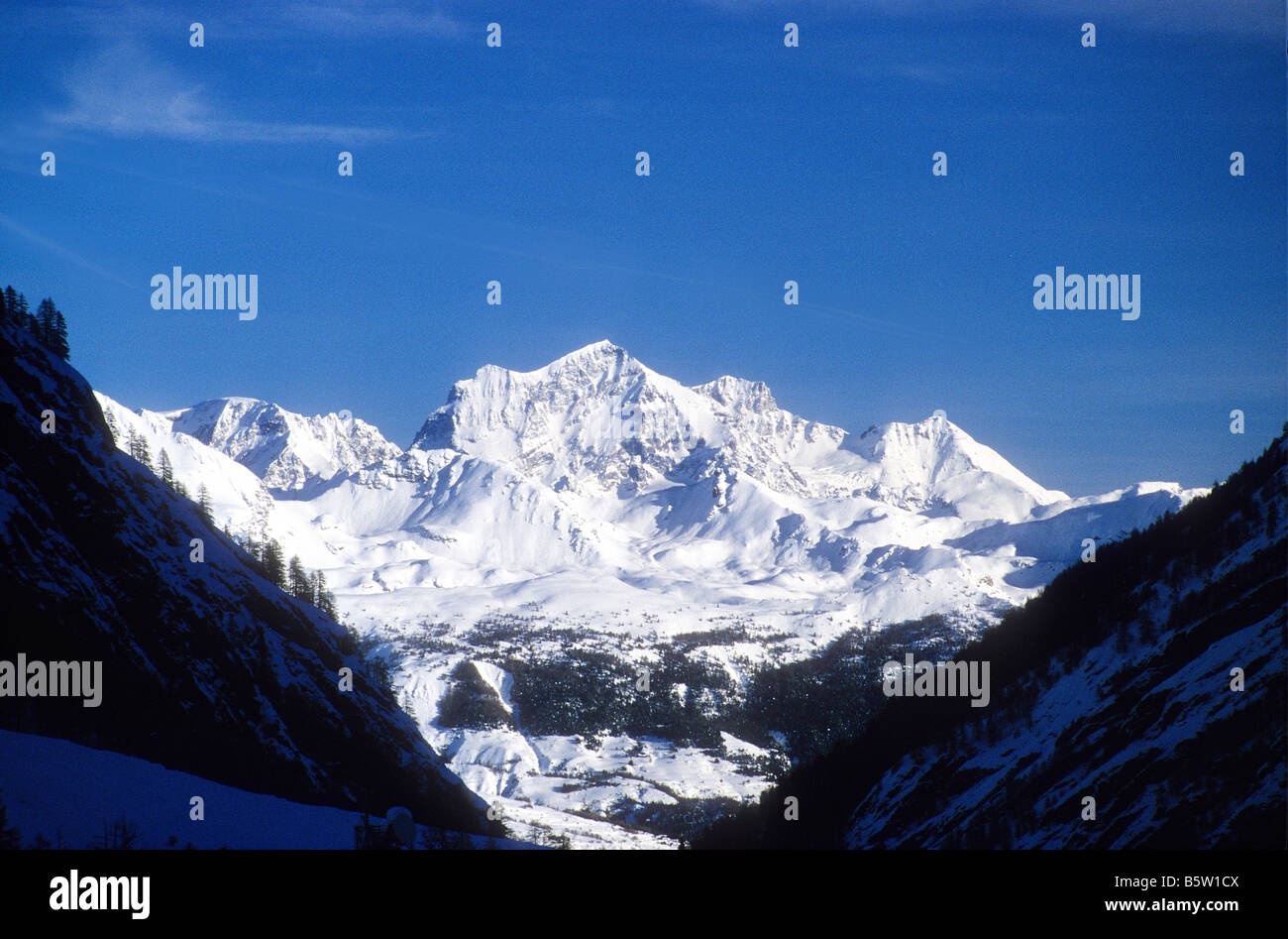 Gran Combin mountain from Val Veny Valle d'Aosta Italy Stock Photo - Alamy