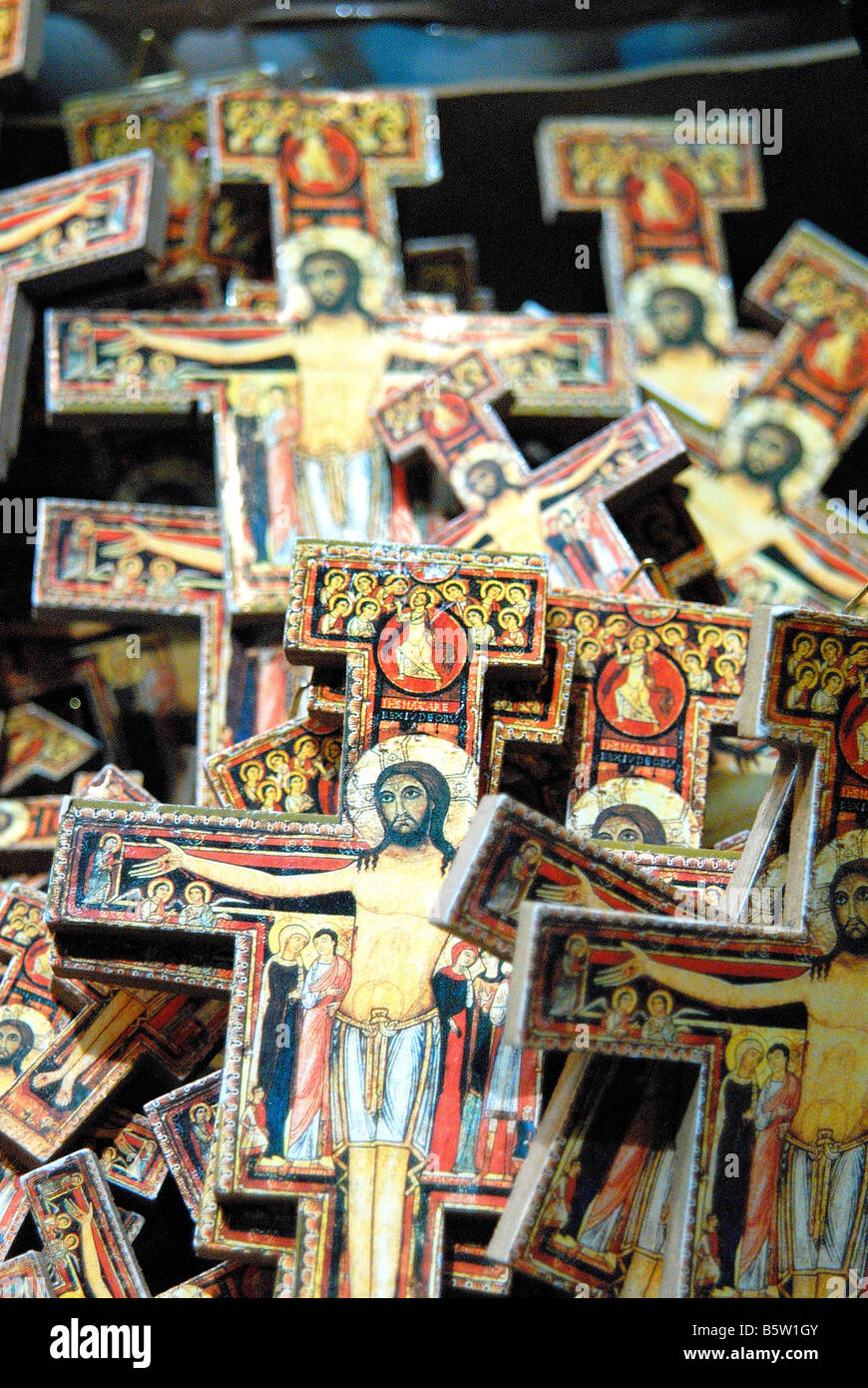 Crucifix shop Assisi Umbria Italy Stock Photo - Alamy