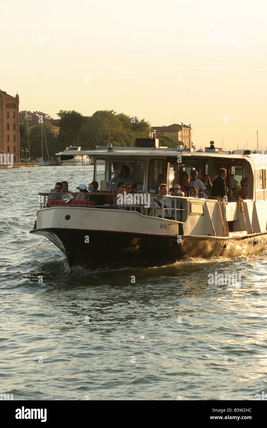 Water bus on Canale della Giudecca Vaporetto Venice Veneto Italy Stock ...