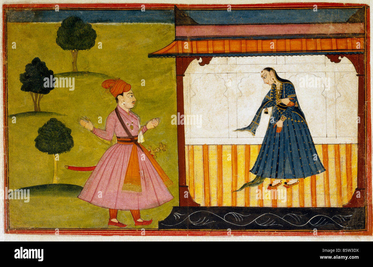 Hero & heroine Rasamanjari. Nurpur early 18th century. Hill school of ...