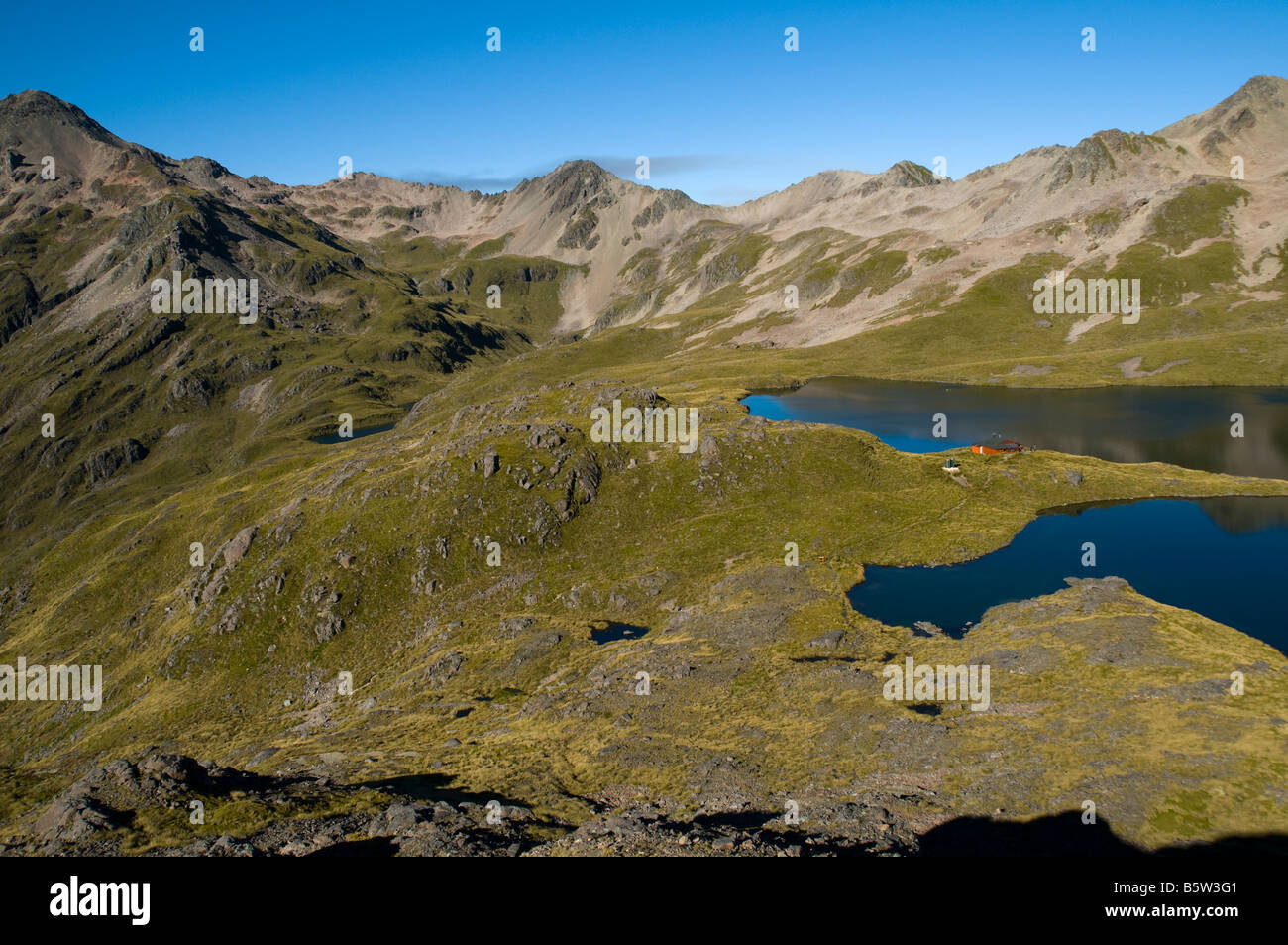Lake Angelus and the Angelus Hut, Nelson Lakes National Park, South ...