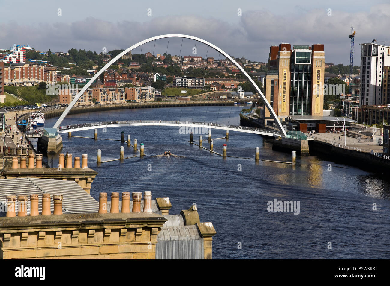 The Gateshead Millennium Bridge over the River Tyne, NewcastleGateshead ...