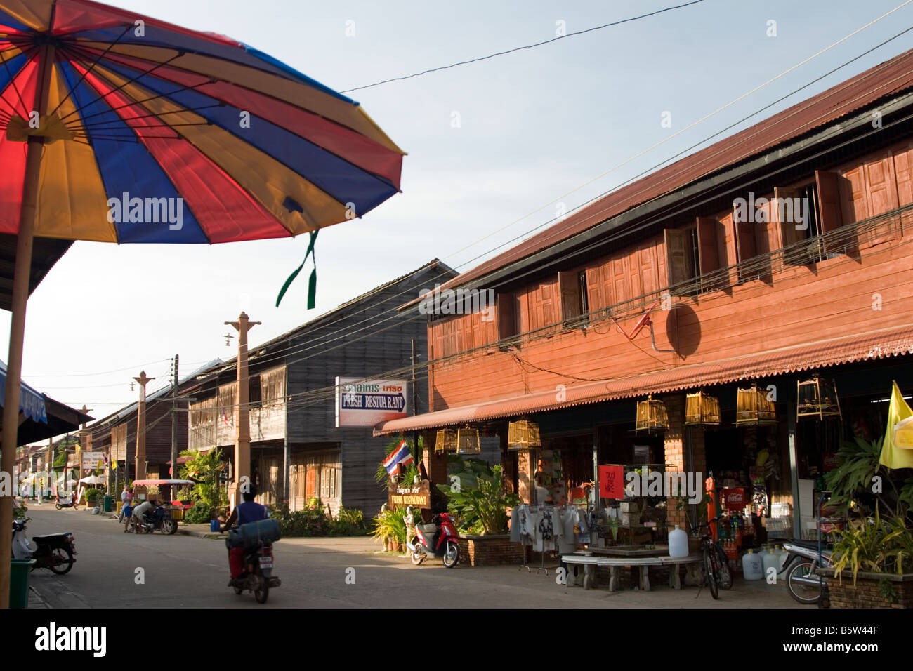 The main street of Sri Raya town, Ko Lanta, Thailand Stock Photo - Alamy