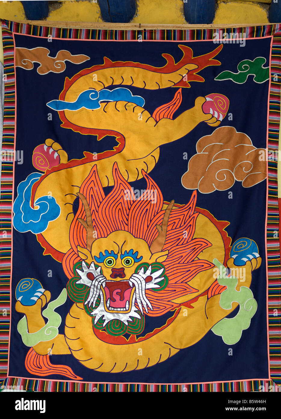 Buddhist textile hangings for sale at Drepung monastery, Lhasa, Tibet ...