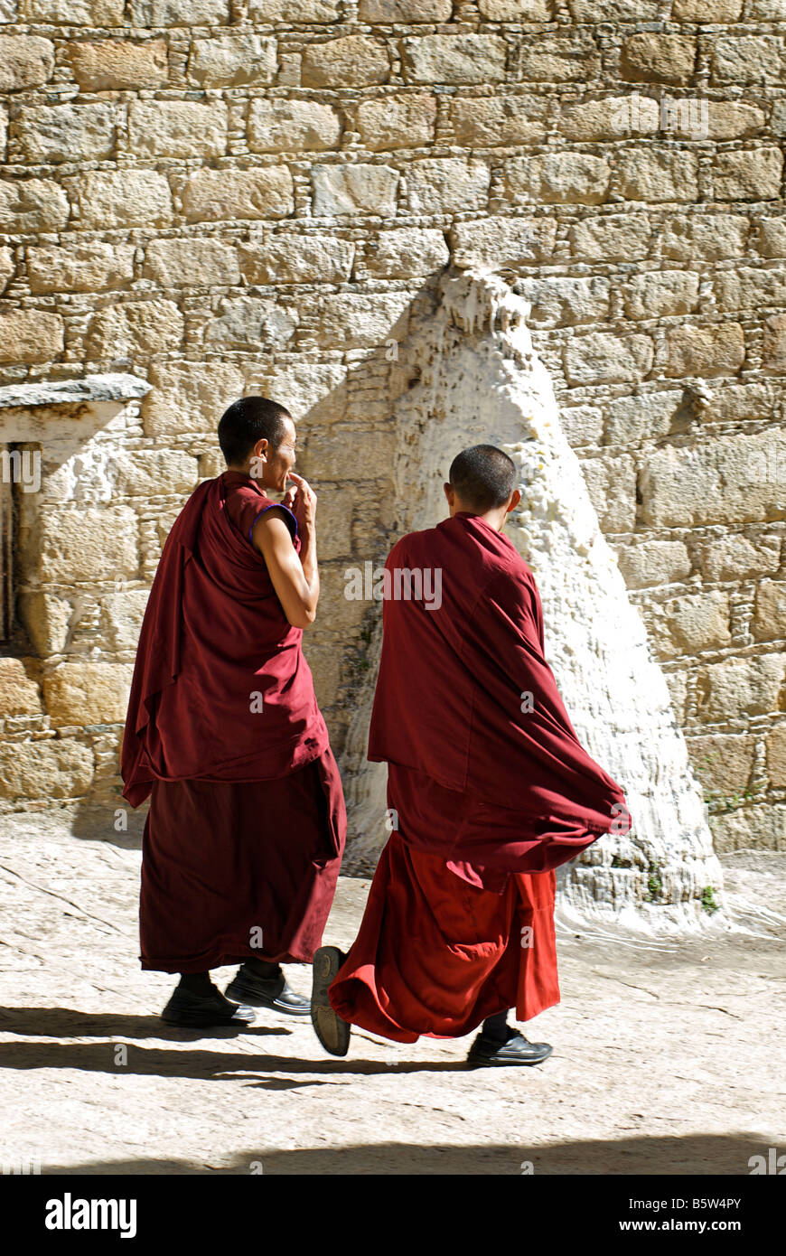 Monks walking together. Drepung Monastery, Lhasa, Tibet Stock Photo - Alamy