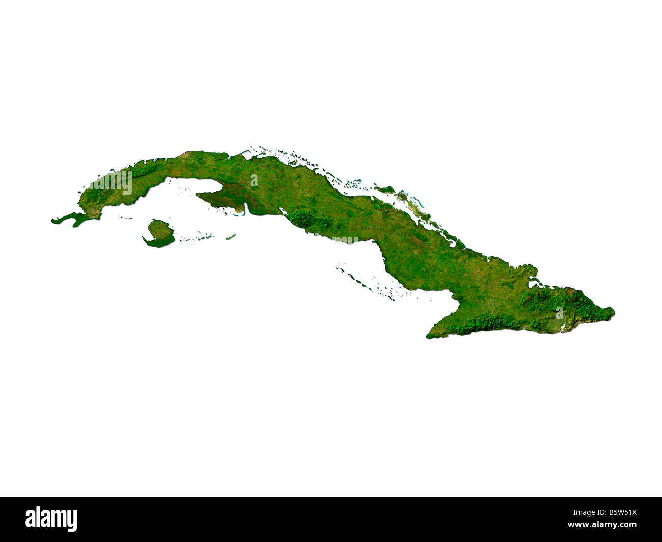 Satellite Image Of Cuba Isolated On White Background Stock Photo - Alamy