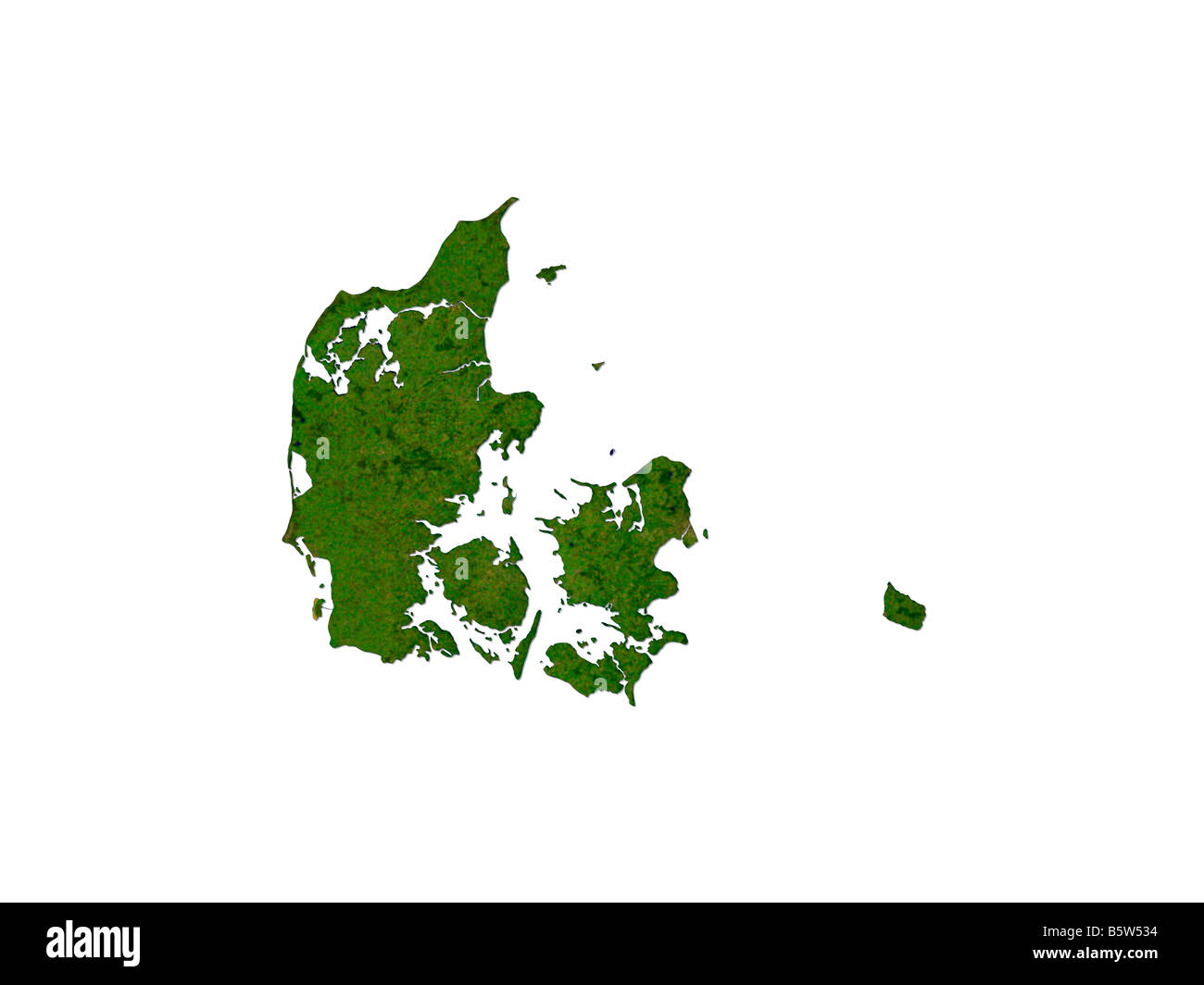 Satellite Image Of Denmark Isolated On White Background Stock Photo - Alamy