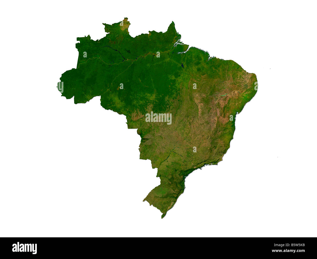 Satellite Image Of Brazil Isolated On White Background Stock Photo - Alamy
