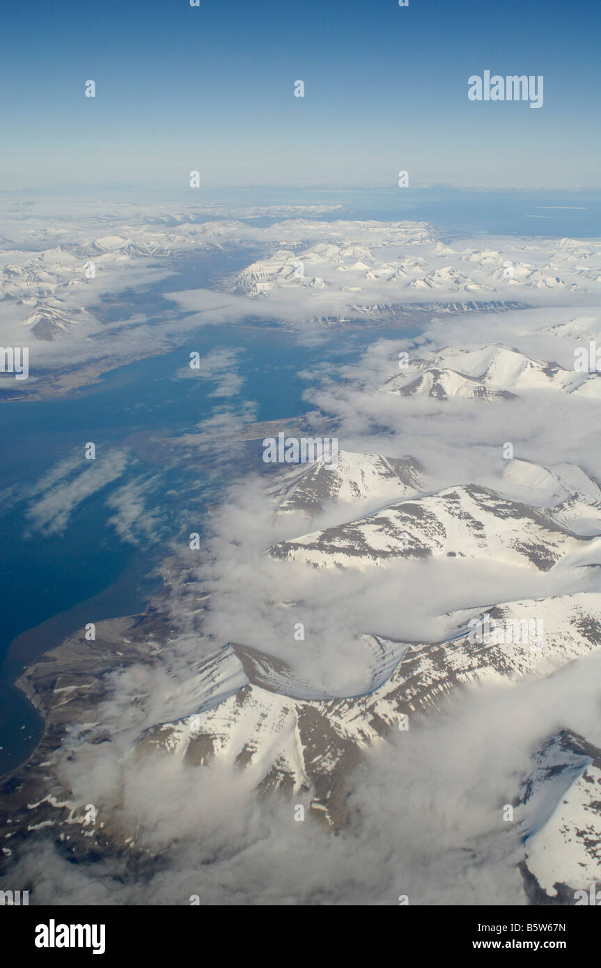 Arctic landscape, aerial showing mountain ranges Stock Photo - Alamy