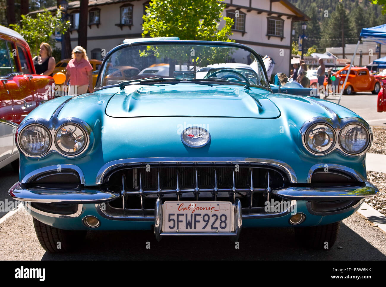 Blue Chevrolet Corvette convertable sports car Stock Photo - Alamy