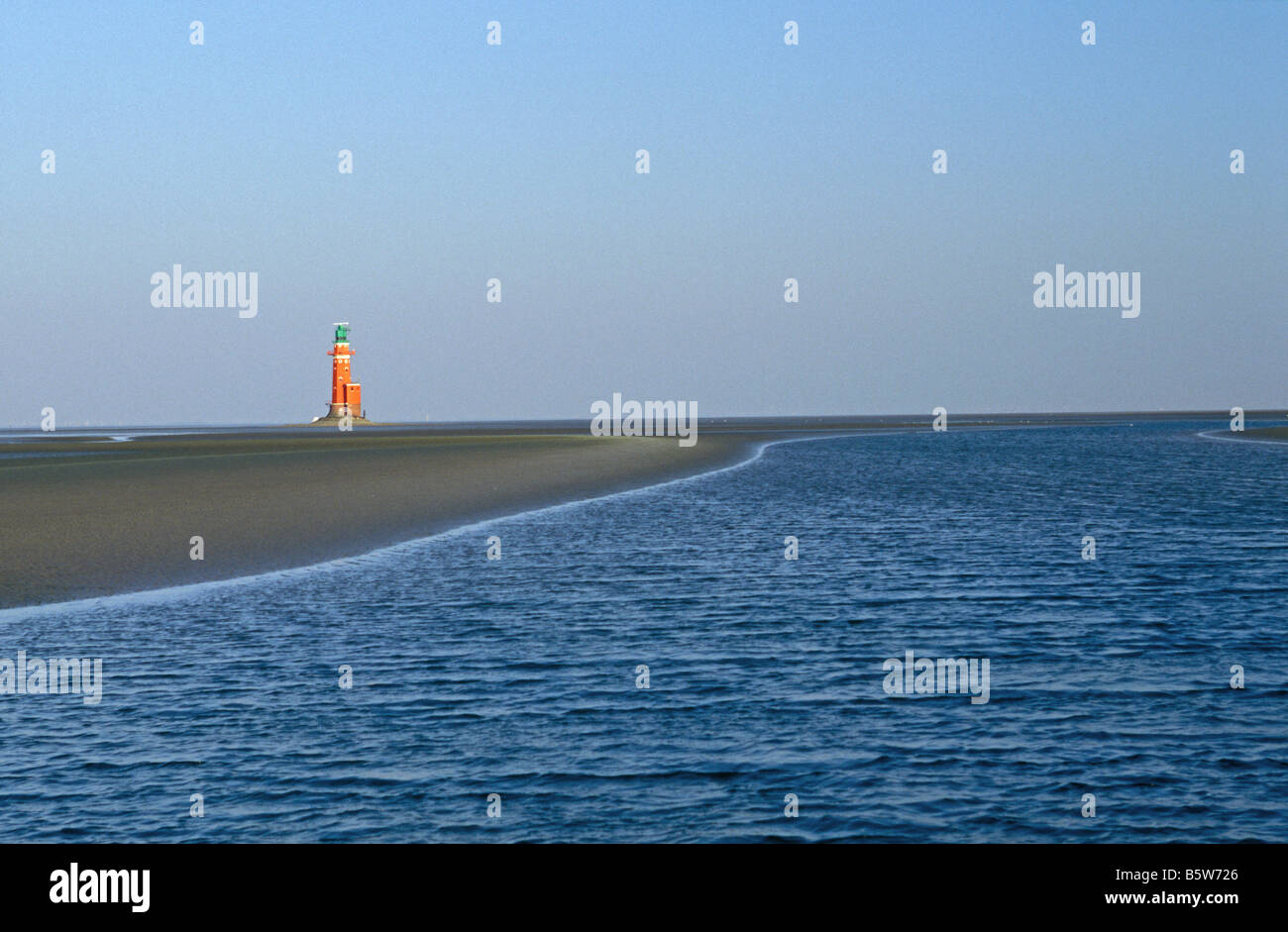 lighthouse at wadden sea Stock Photo - Alamy