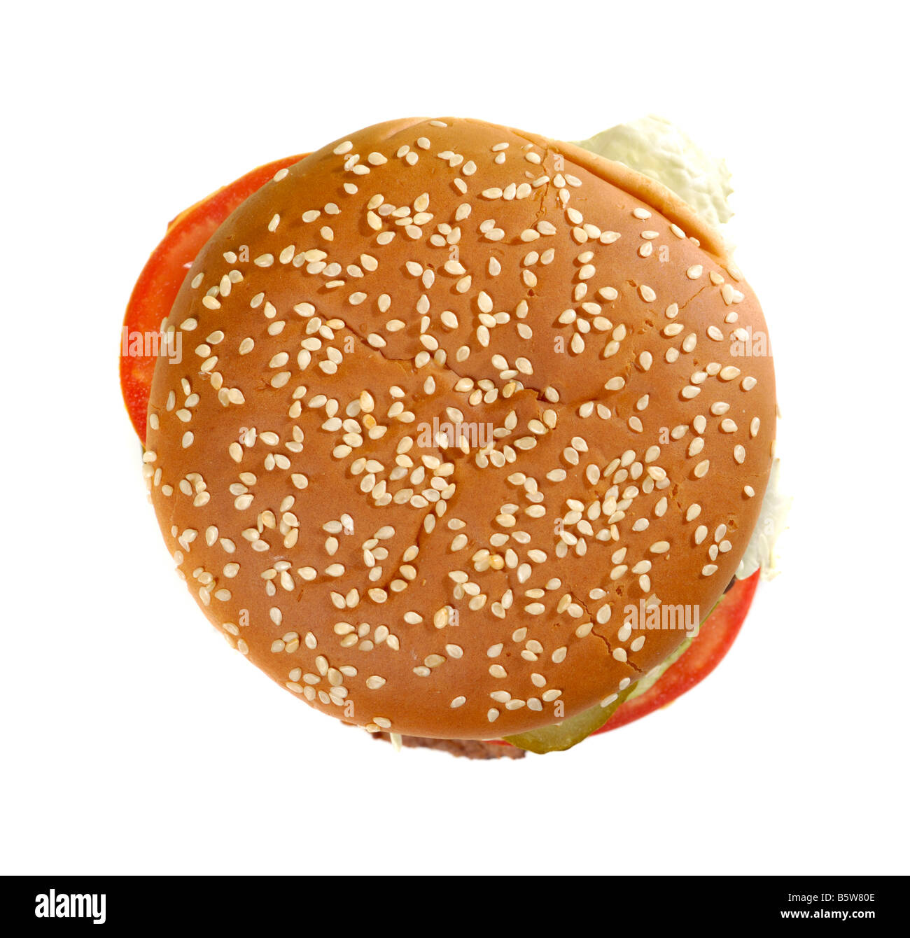 Hamburger bun top view Cut Out Stock Images & Pictures - Alamy