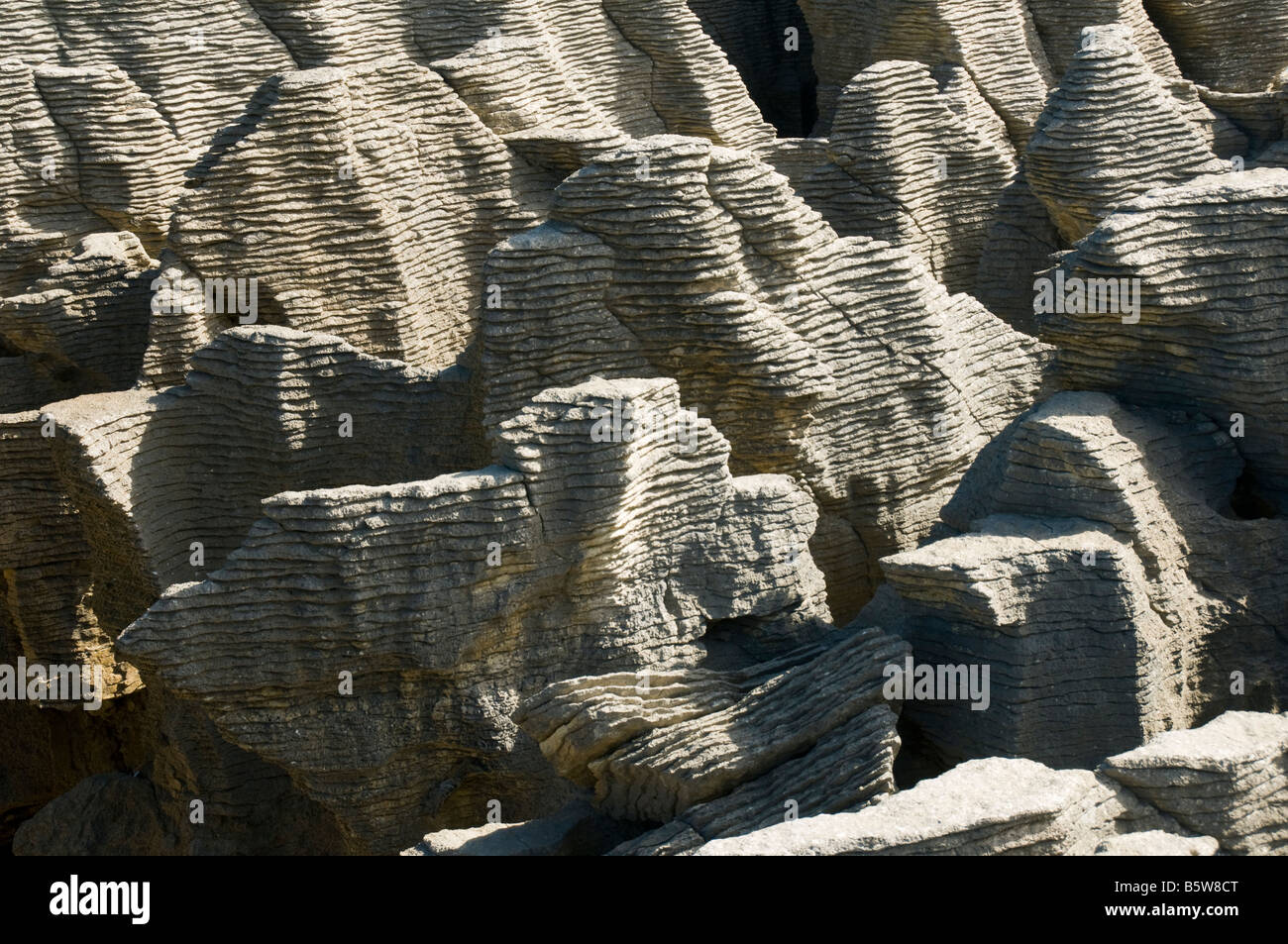 The Pancake rock formations at Dolomite Point, Punakaiki, South Island ...