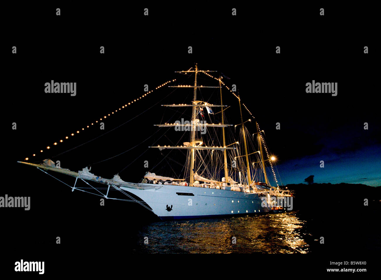 The Star Flyer, a True Clipper Ship, at Anchor Stock Photo - Alamy
