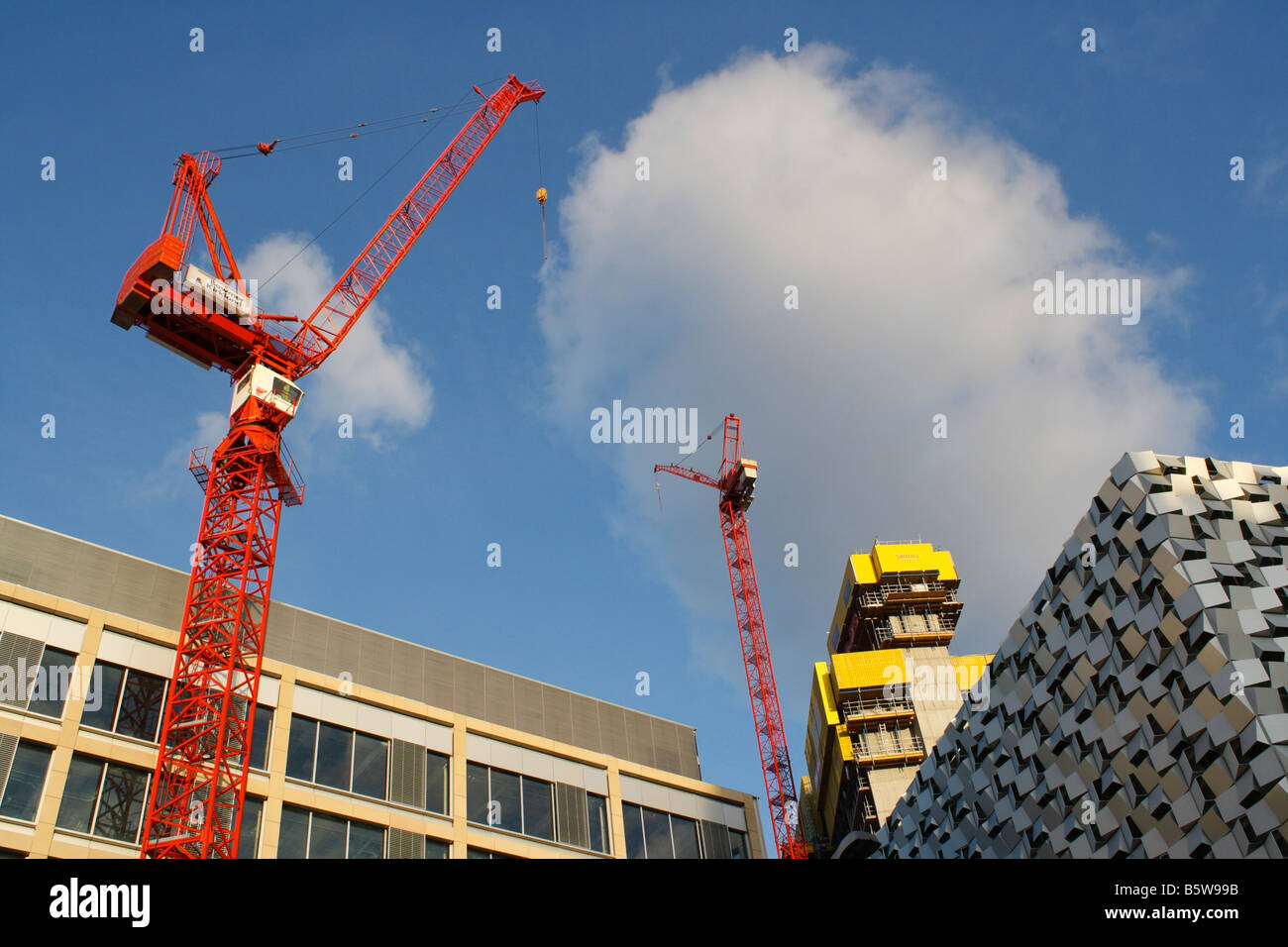 High Rise Tower Cranes, Building Construction in Sheffield city centre ...