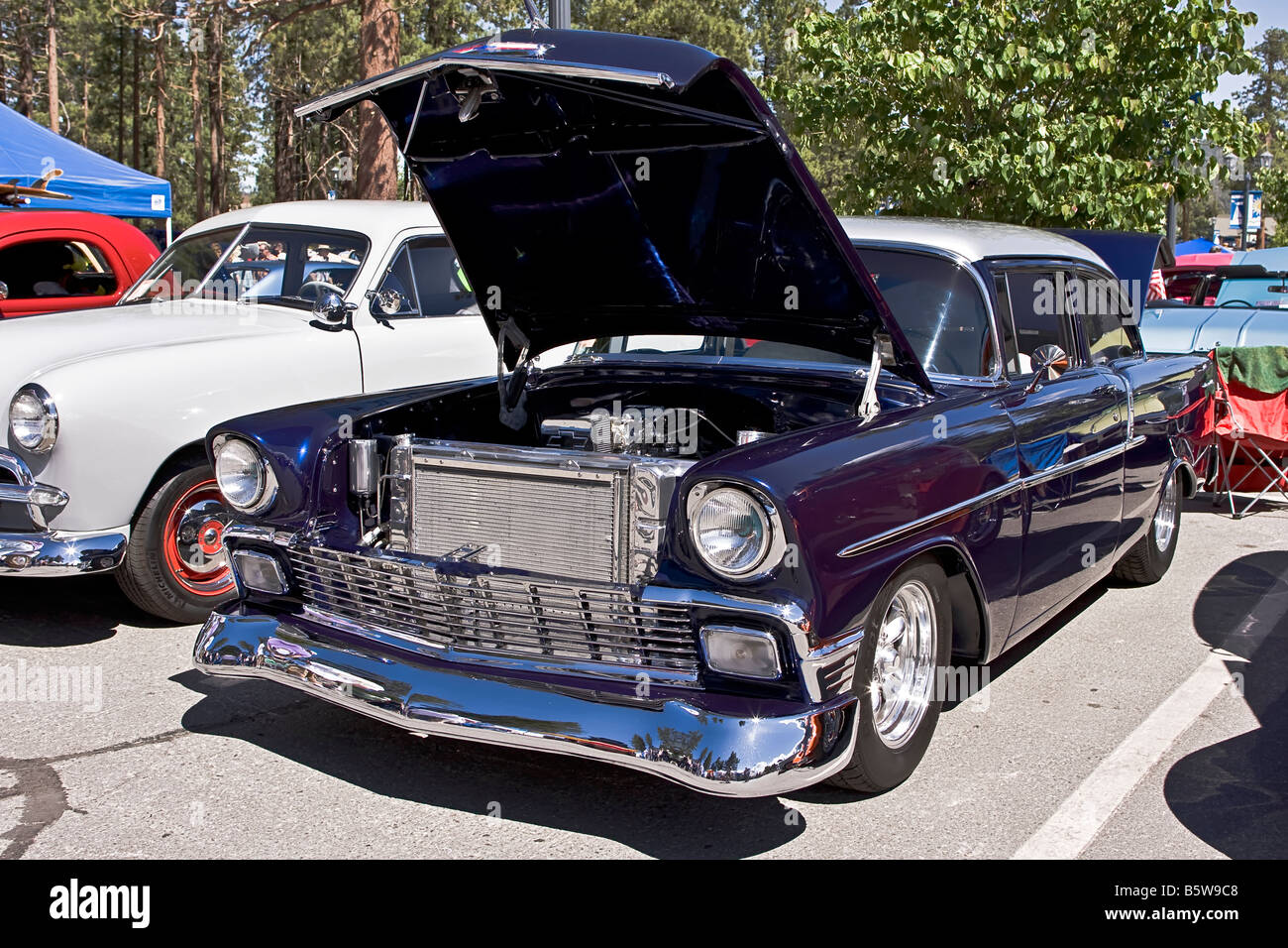 Purple V8 Chevrolet two door coupe Stock Photo - Alamy