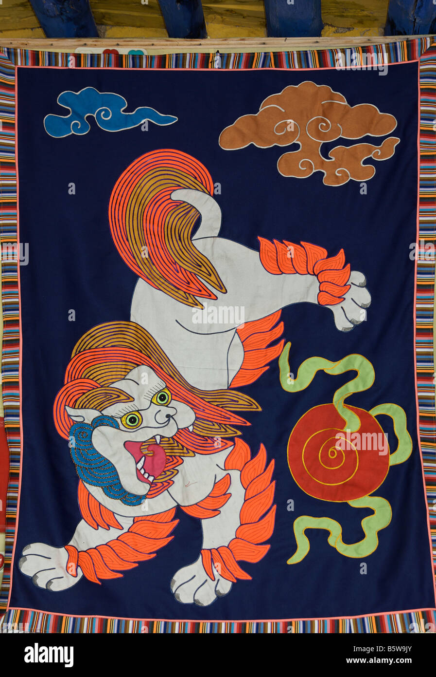 Buddhist textile hangings for sale at Drepung monastery, Lhasa, Tibet ...