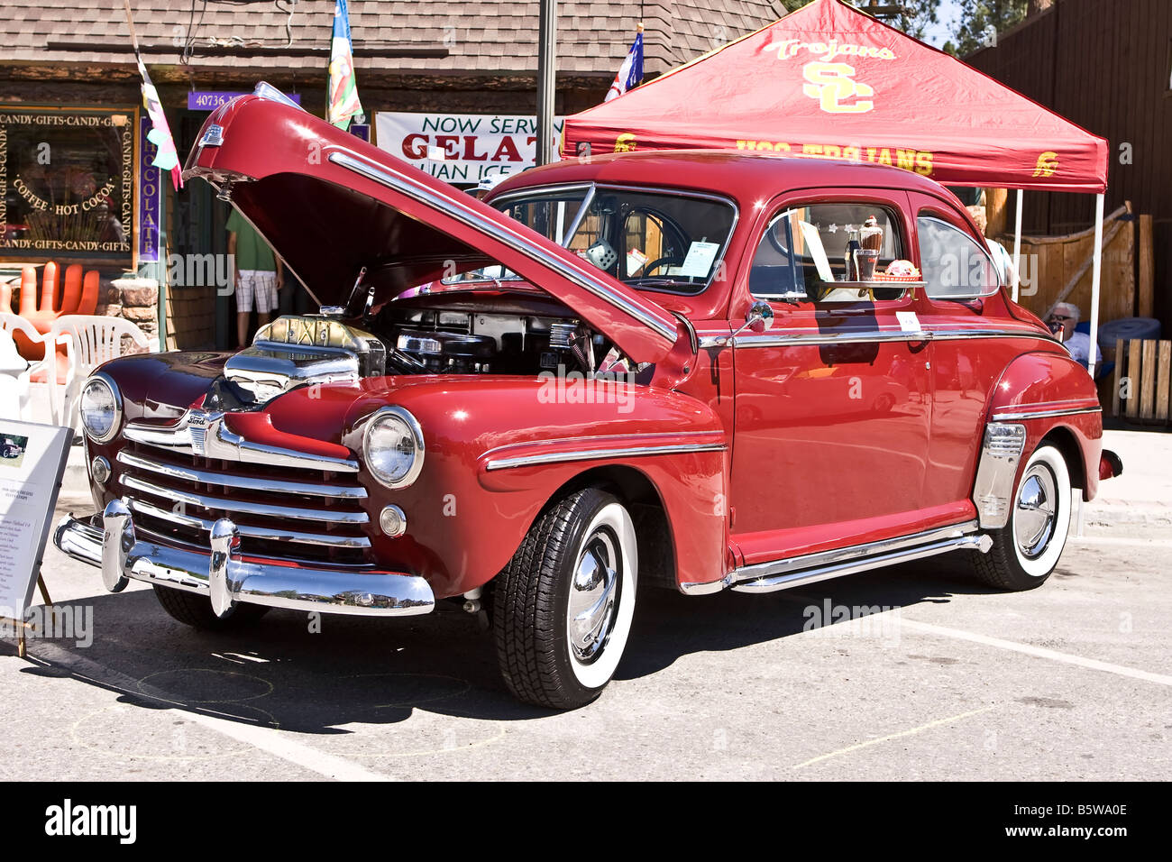 Red Ford two door coupe Stock Photo - Alamy