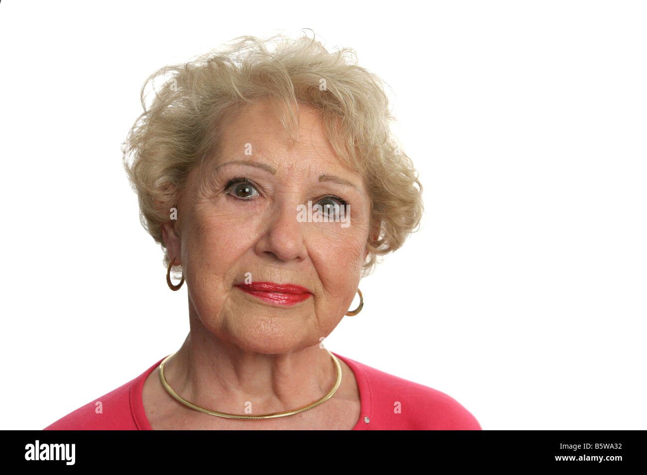 A beautiful senior woman with an expression of wisdom and kindness ...