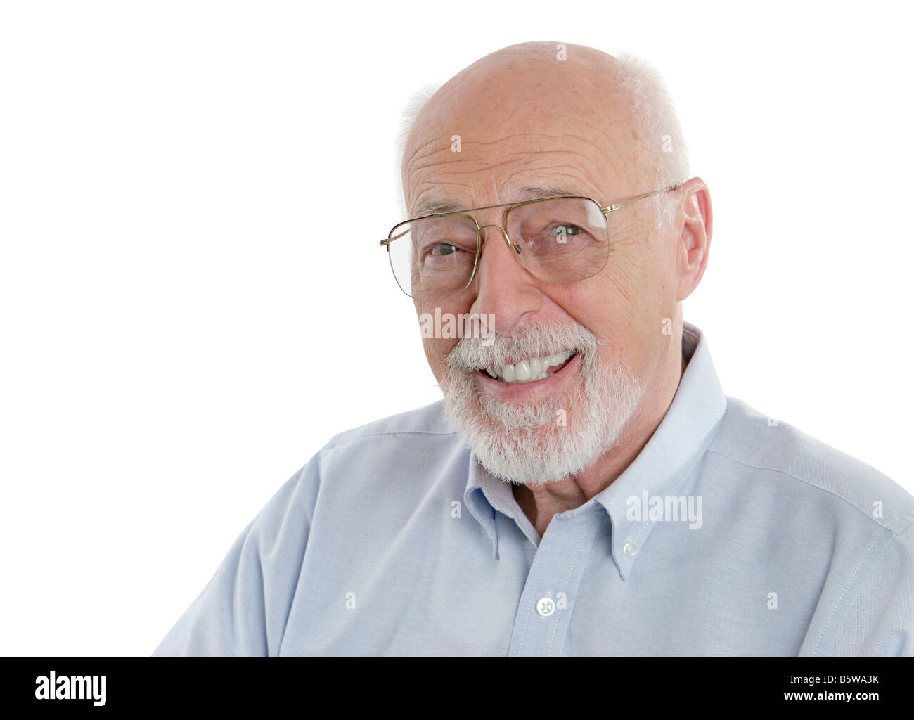 A kind wise grandfather isolated on white Stock Photo - Alamy